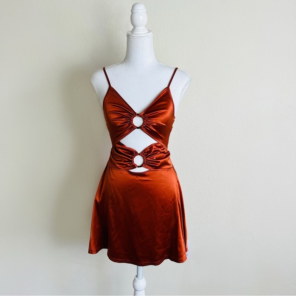ASOS | Dresses | Nwt Asos Rust Satin Oring Cutout Cami Petite Mini ...